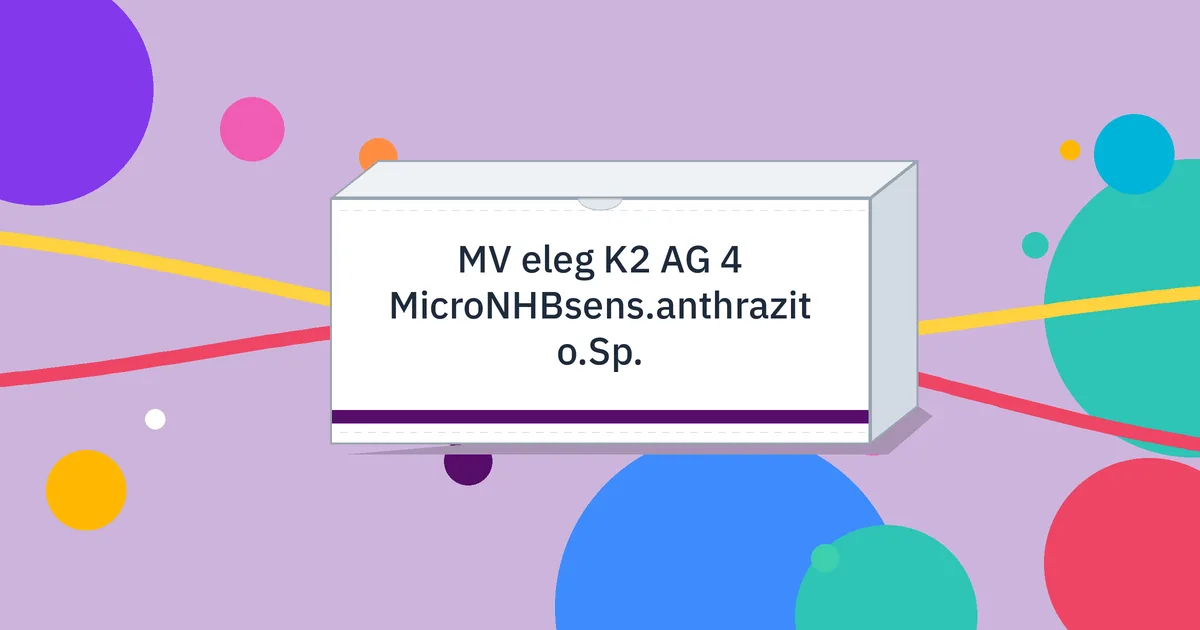 Symbolbild: Packung mit der Aufschrift MV eleg K2 AG 4 MicroNHBsens.anthrazit o.Sp. (PZN 16071545) – Verfügbarkeit und Bezug in Apotheken in Frankfurt am Main