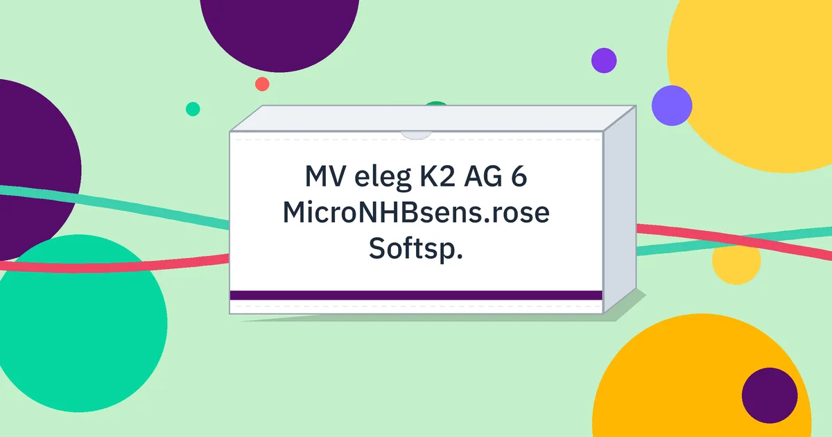 Symbolbild: Packung mit der Aufschrift MV eleg K2 AG 6 MicroNHBsens.rose Softsp. (PZN 15723856) – Verfügbarkeit und Bezug in Apotheken in Frankfurt am Main
