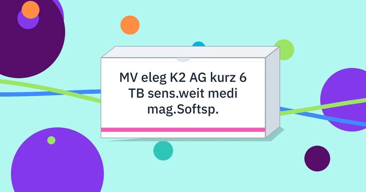 Symbolbild: Packung mit der Aufschrift MV eleg K2 AG kurz 6 TB sens.weit medi mag.Softsp. (PZN 14637103) – Verfügbarkeit und Bezug in Apotheken in Frankfurt am Main