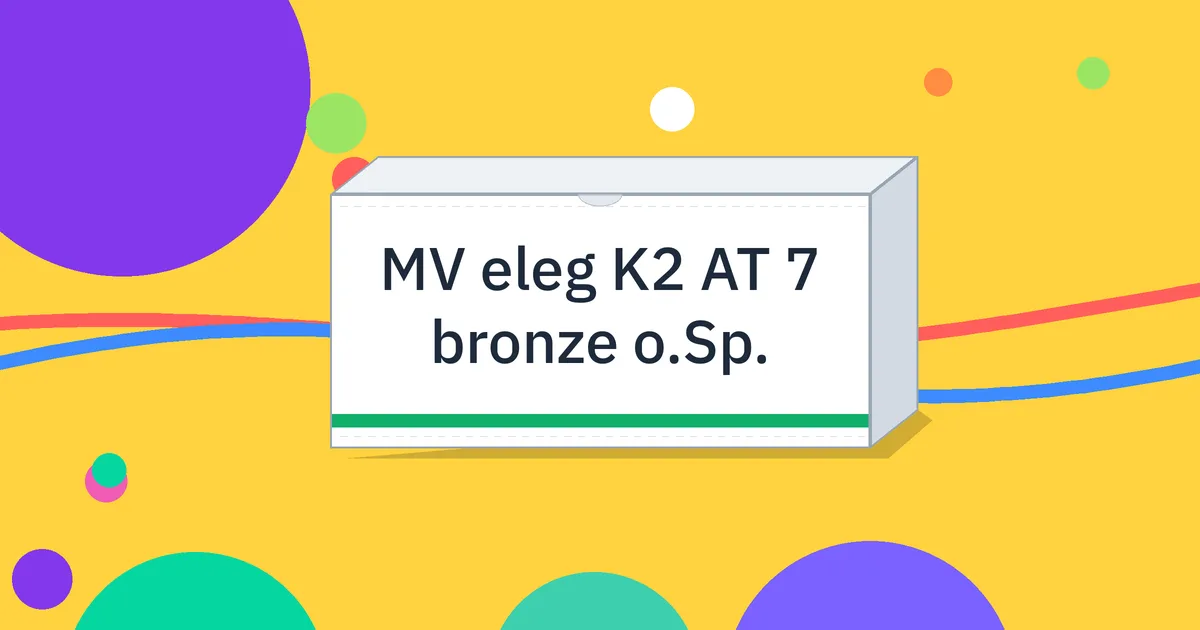 Symbolbild: Packung mit der Aufschrift MV eleg K2 AT 7 bronze o.Sp. (PZN 15284701) – Verfügbarkeit und Bezug in Apotheken in Frankfurt am Main