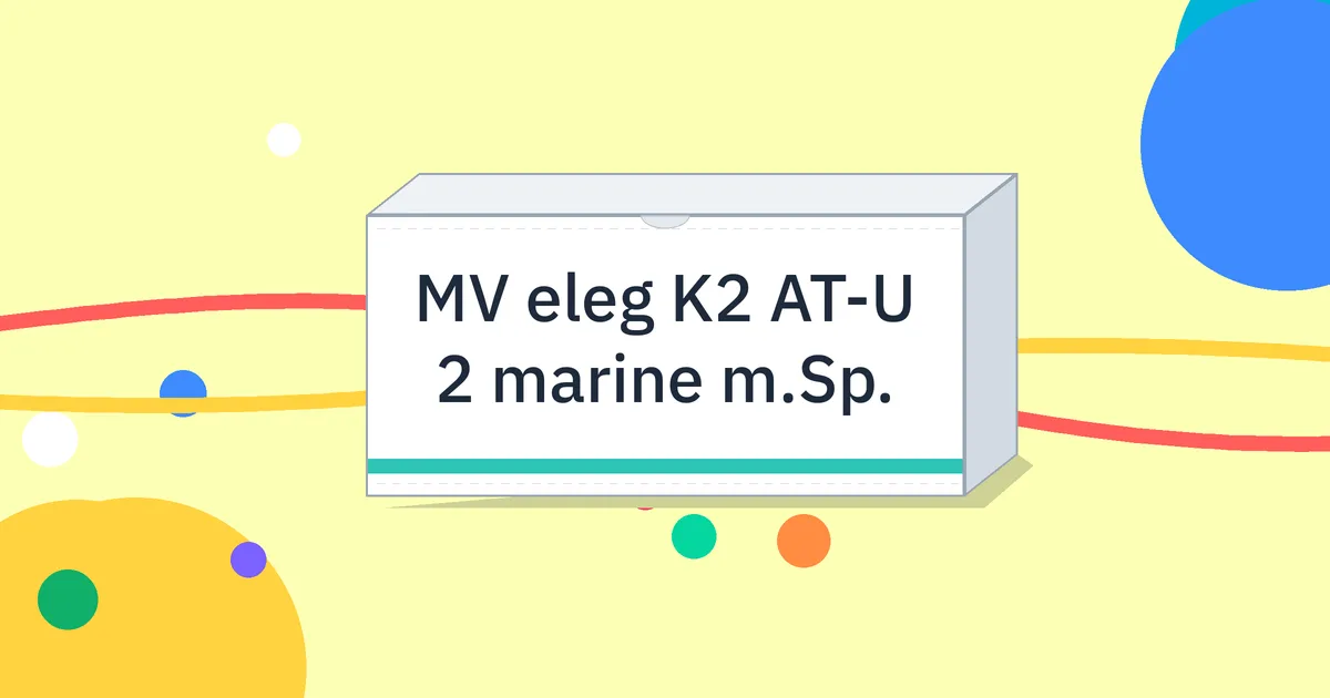 Symbolbild: Packung mit der Aufschrift MV eleg K2 AT-U 2 marine m.Sp. (PZN 15290707) – Verfügbarkeit und Bezug in Apotheken in Frankfurt am Main