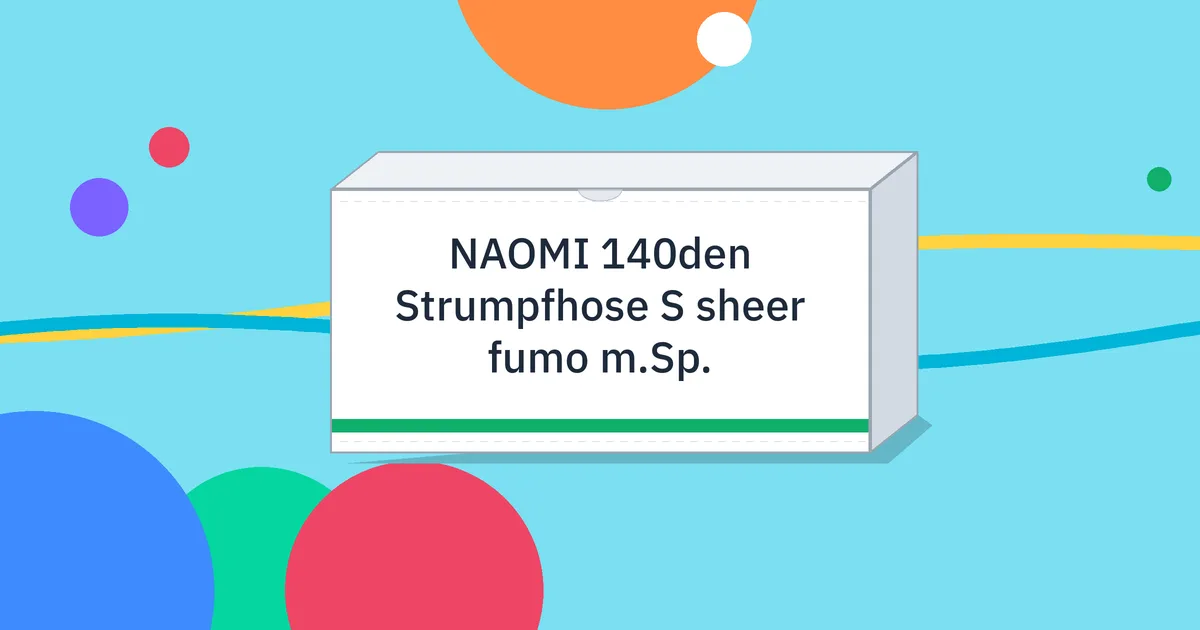 Symbolbild: Packung mit der Aufschrift NAOMI 140den Strumpfhose S sheer fumo m.Sp. (PZN 16177686) – Verfügbarkeit und Bezug in Apotheken in Frankfurt am Main