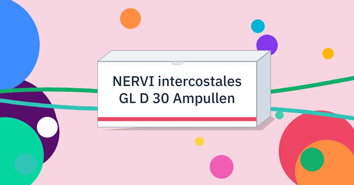 Symbolbild: Packung mit der Aufschrift NERVI intercostales GL D 30 Ampullen (PZN 02938414) – Verfügbarkeit und Bezug in Apotheken in Frankfurt am Main