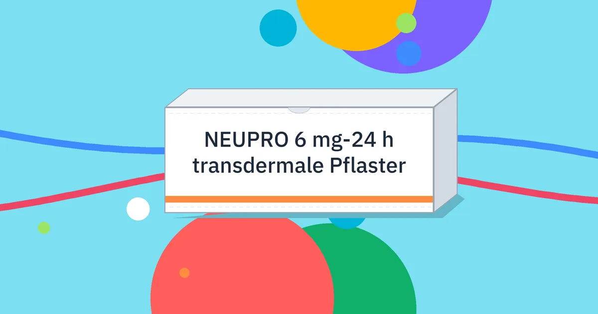 Symbolbild: Packung mit der Aufschrift NEUPRO 6 mg-24 h transdermale Pflaster (PZN 01557839) – Verfügbarkeit und Bezug in Apotheken in Frankfurt am Main