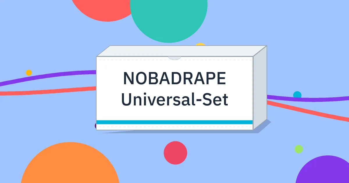 Symbolbild: Packung mit der Aufschrift NOBADRAPE Universal-Set (PZN 10779355) – Verfügbarkeit und Bezug in Apotheken in Frankfurt am Main