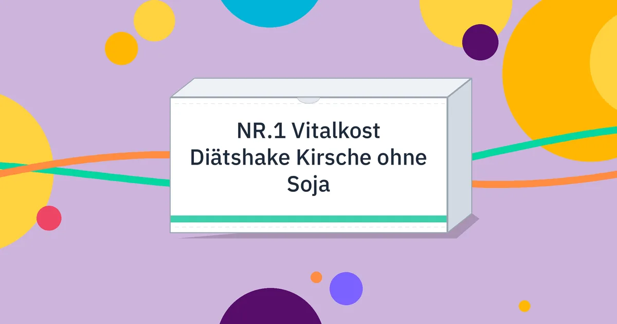 Symbolbild: Packung mit der Aufschrift NR.1 Vitalkost Diätshake Kirsche ohne Soja (PZN 12529993) – Verfügbarkeit und Bezug in Apotheken in Frankfurt am Main