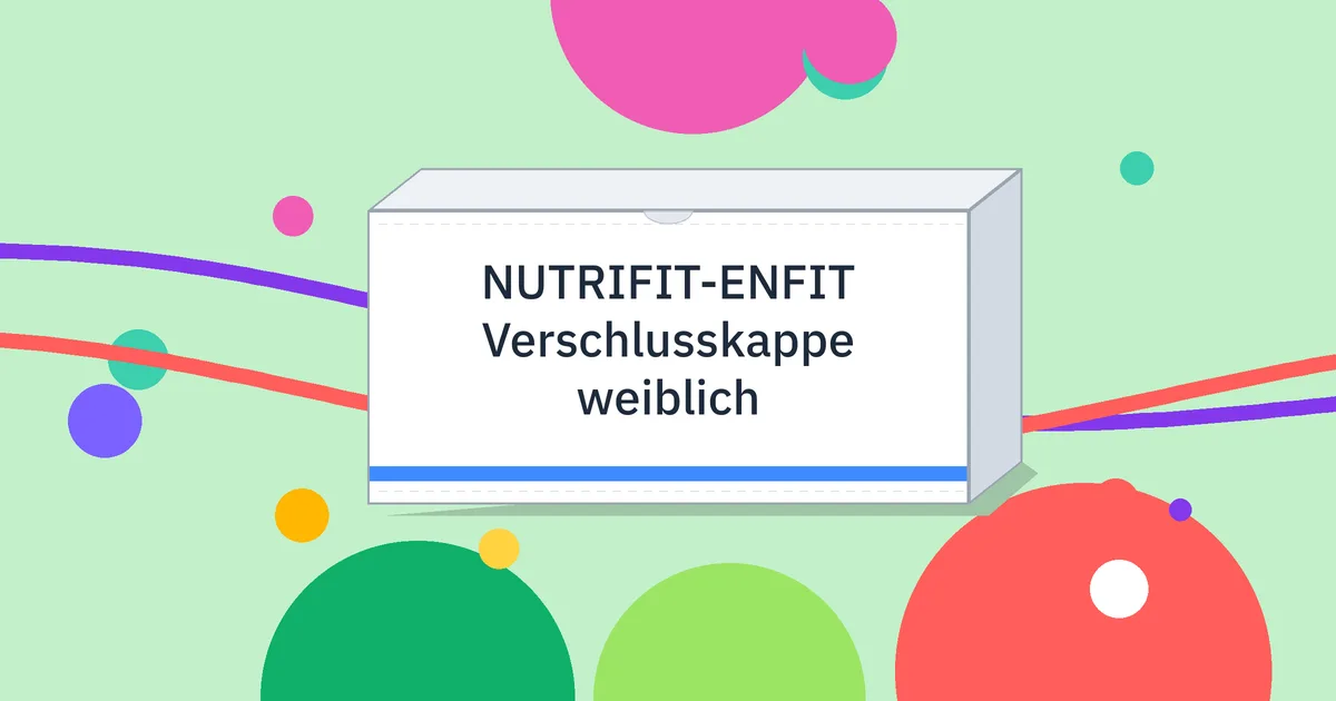 Symbolbild: Packung mit der Aufschrift NUTRIFIT-ENFIT Verschlusskappe weiblich (PZN 14187172) – Verfügbarkeit und Bezug in Apotheken in Frankfurt am Main