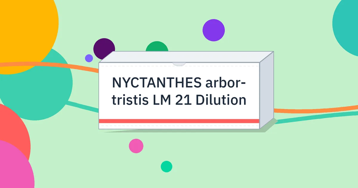Symbolbild: Packung mit der Aufschrift NYCTANTHES arbor-tristis LM 21 Dilution (PZN 13621086) – Verfügbarkeit und Bezug in Apotheken in Frankfurt am Main