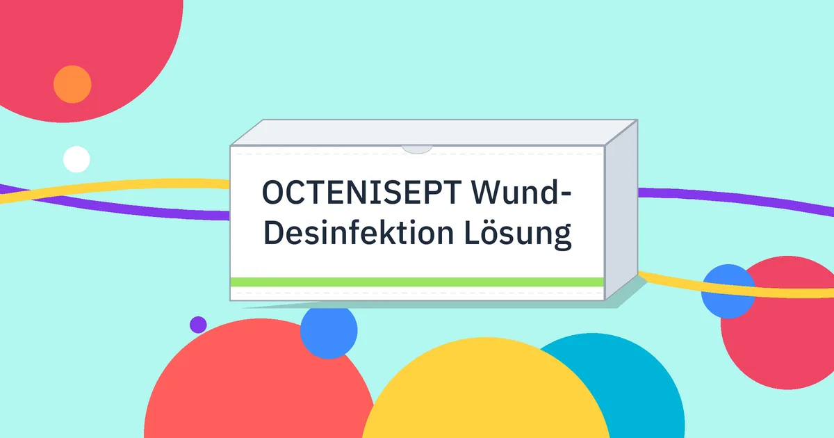Symbolbild: Packung mit der Aufschrift OCTENISEPT Wund-Desinfektion Lösung (PZN 07463832) – Verfügbarkeit und Bezug in Apotheken in Frankfurt am Main