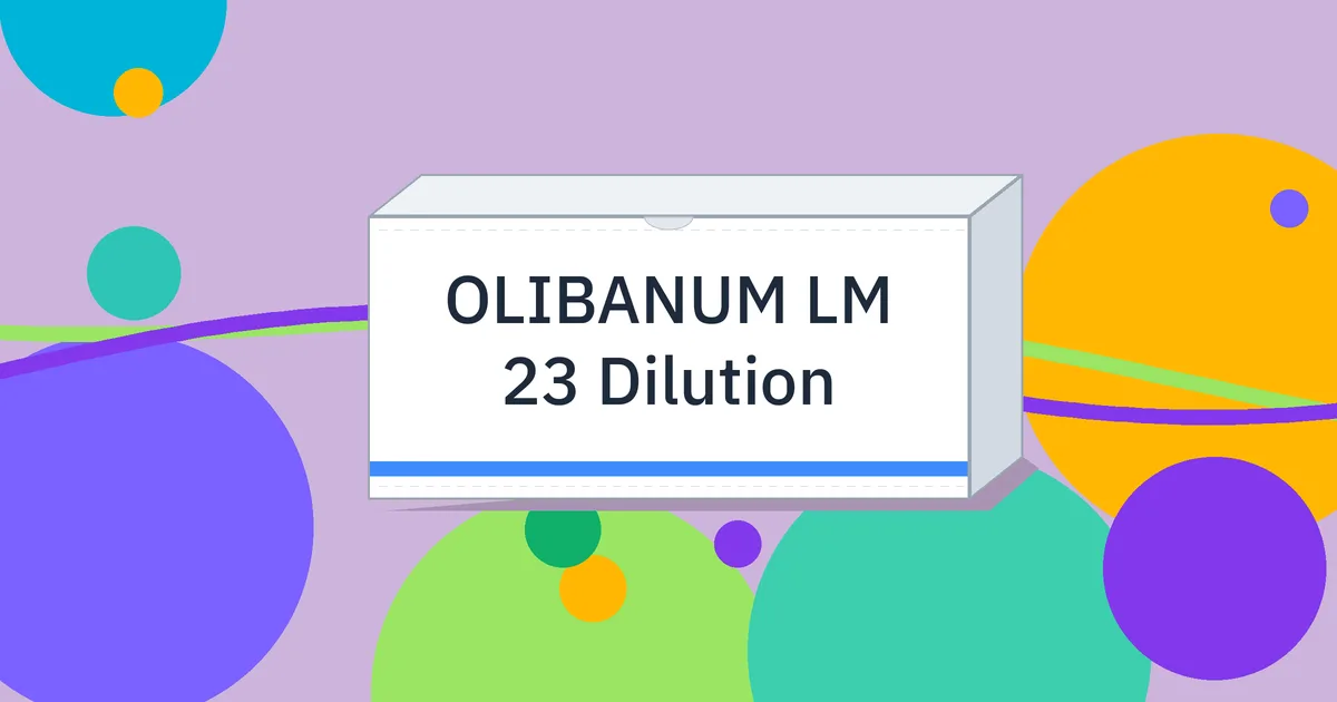 Symbolbild: Packung mit der Aufschrift OLIBANUM LM 23 Dilution (PZN 12971803) – Verfügbarkeit und Bezug in Apotheken in Frankfurt am Main