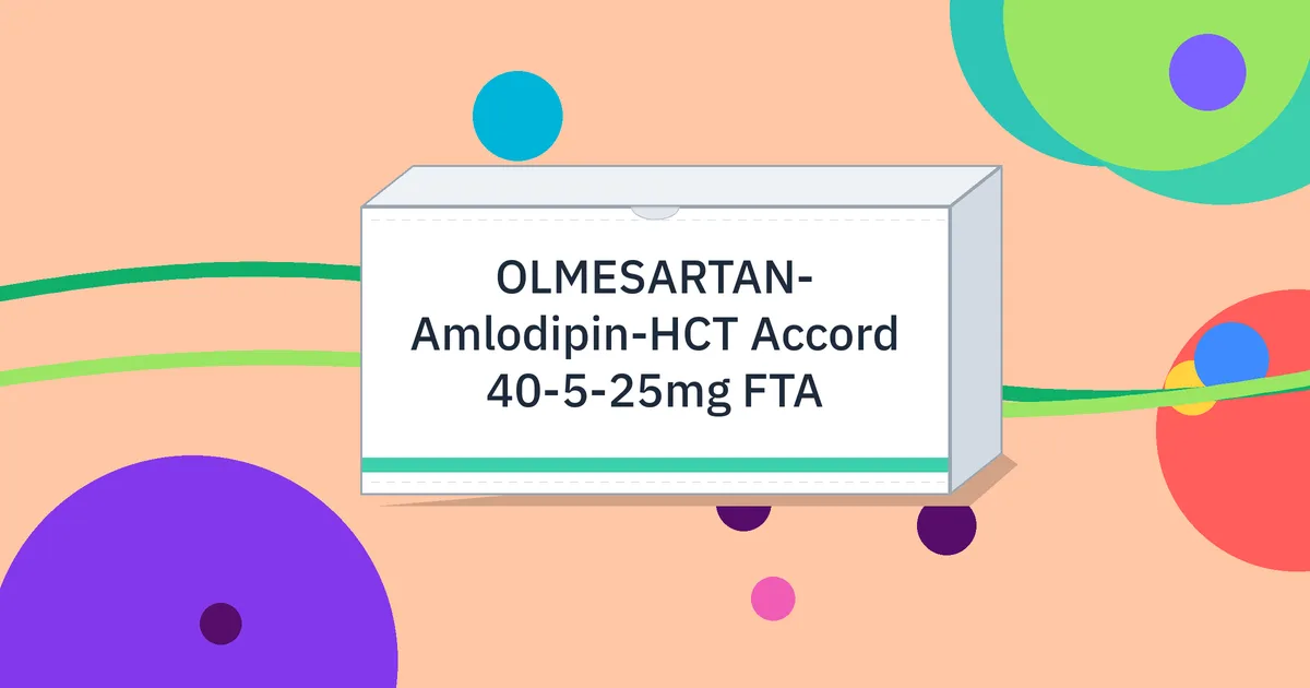 Symbolbild: Packung mit der Aufschrift OLMESARTAN-Amlodipin-HCT Accord 40-5-25mg FTA (PZN 16799502) – Verfügbarkeit und Bezug in Apotheken in Frankfurt am Main