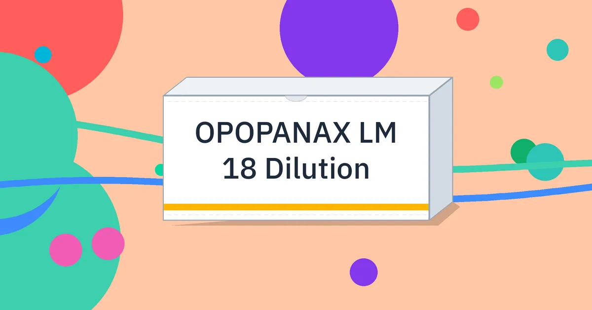 Symbolbild: Packung mit der Aufschrift OPOPANAX LM 18 Dilution (PZN 13627143) – Verfügbarkeit und Bezug in Apotheken in Frankfurt am Main