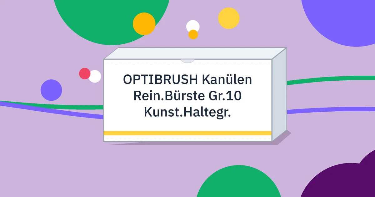 Symbolbild: Packung mit der Aufschrift OPTIBRUSH Kanülen Rein.Bürste Gr.10 Kunst.Haltegr. (PZN 11168694) – Verfügbarkeit und Bezug in Apotheken in Frankfurt am Main