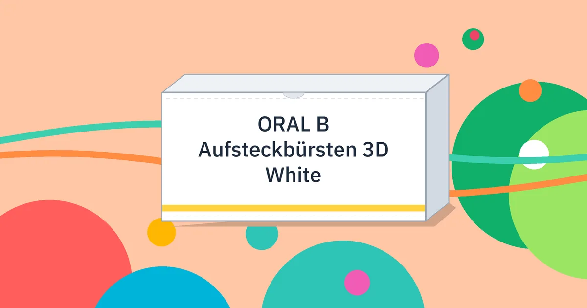Symbolbild: Packung mit der Aufschrift ORAL B Aufsteckbürsten 3D White (PZN 06926796) – Verfügbarkeit und Bezug in Apotheken in Frankfurt am Main