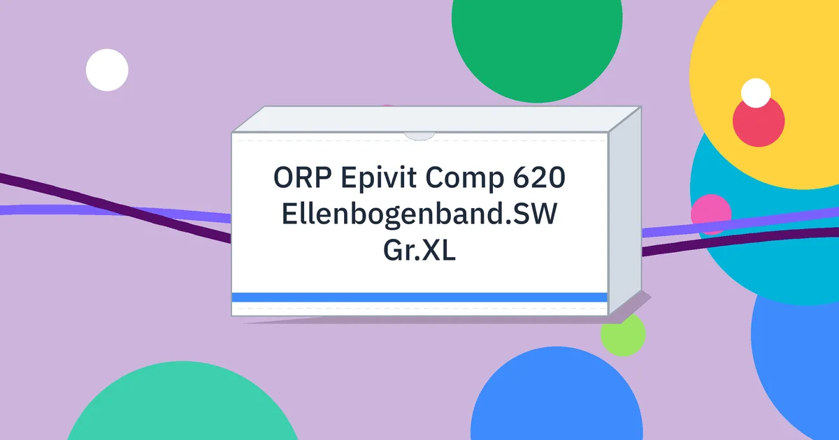 Symbolbild: Packung mit der Aufschrift ORP Epivit Comp 620 Ellenbogenband.SW Gr.XL (PZN 05360358) – Verfügbarkeit und Bezug in Apotheken in Frankfurt am Main