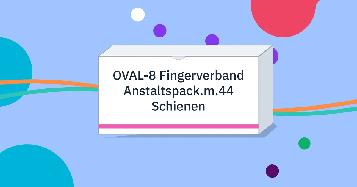 Symbolbild: Packung mit der Aufschrift OVAL-8 Fingerverband Anstaltspack.m.44 Schienen (PZN 12775551) – Verfügbarkeit und Bezug in Apotheken in Frankfurt am Main