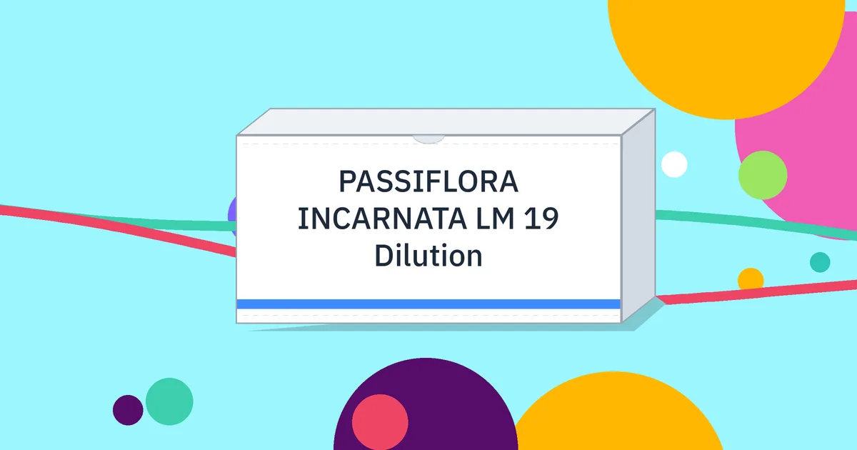 Symbolbild: Packung mit der Aufschrift PASSIFLORA INCARNATA LM 19 Dilution (PZN 12976870) – Verfügbarkeit und Bezug in Apotheken in Frankfurt am Main