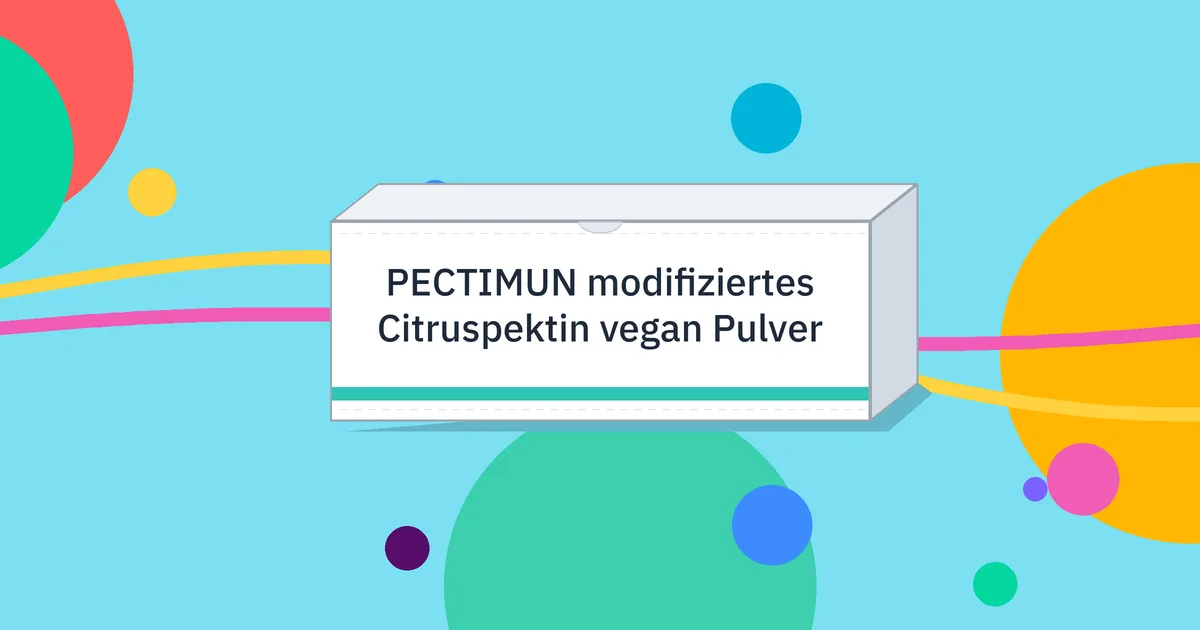 Symbolbild: Packung mit der Aufschrift PECTIMUN modifiziertes Citruspektin vegan Pulver (PZN 19293588) – Verfügbarkeit und Bezug in Apotheken in Frankfurt am Main