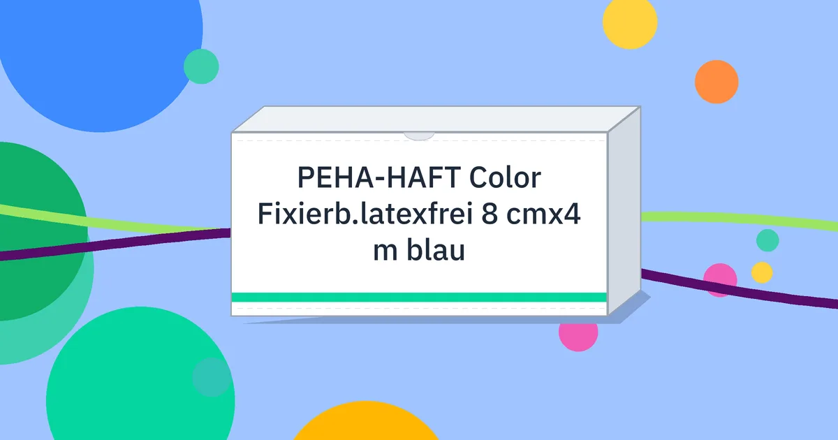 Symbolbild: Packung mit der Aufschrift PEHA-HAFT Color Fixierb.latexfrei 8 cmx4 m blau (PZN 11124946) – Verfügbarkeit und Bezug in Apotheken in Frankfurt am Main