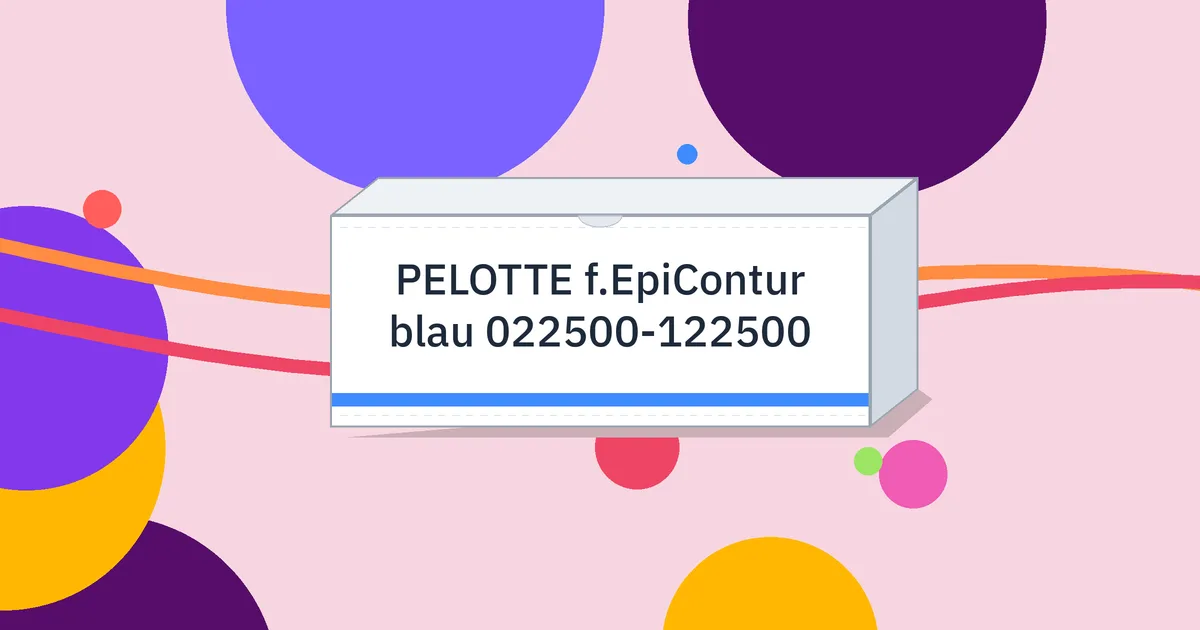 Symbolbild: Packung mit der Aufschrift PELOTTE f.EpiContur blau 022500-122500 (PZN 11013744) – Verfügbarkeit und Bezug in Apotheken in Frankfurt am Main