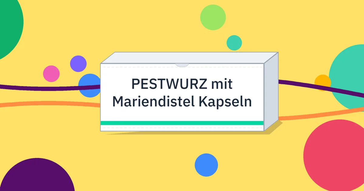 Symbolbild: Packung mit der Aufschrift PESTWURZ mit Mariendistel Kapseln (PZN 05746052) – Verfügbarkeit und Bezug in Apotheken in Frankfurt am Main