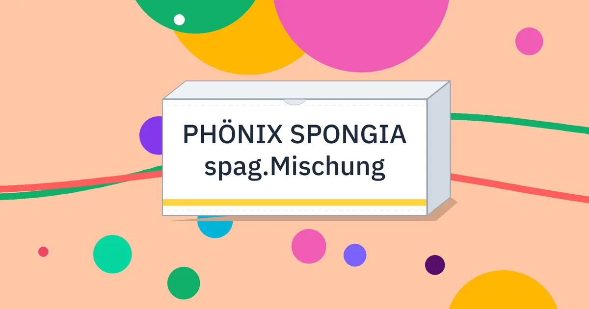 Symbolbild: Packung mit der Aufschrift PHÖNIX SPONGIA spag.Mischung (PZN 04223754) – Verfügbarkeit und Bezug in Apotheken in Frankfurt am Main