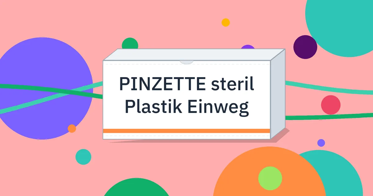 Symbolbild: Packung mit der Aufschrift PINZETTE steril Plastik Einweg (PZN 16915983) – Verfügbarkeit und Bezug in Apotheken in Frankfurt am Main