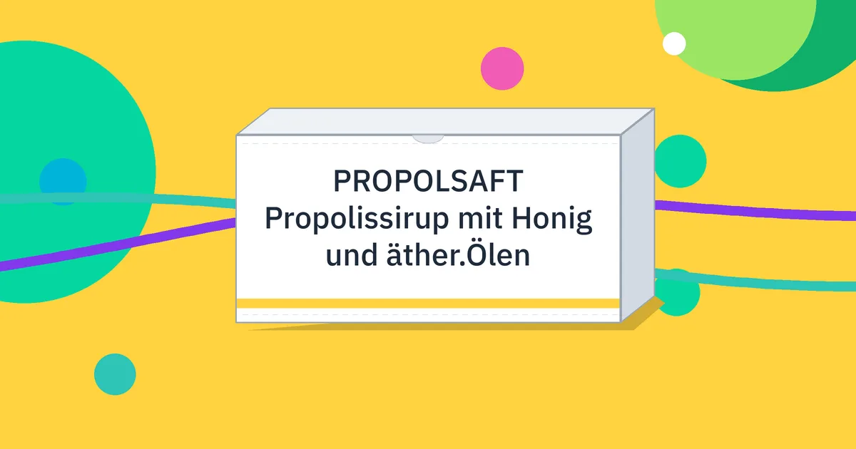 Symbolbild: Packung mit der Aufschrift PROPOLSAFT Propolissirup mit Honig und äther.Ölen (PZN 15206144) – Verfügbarkeit und Bezug in Apotheken in Frankfurt am Main