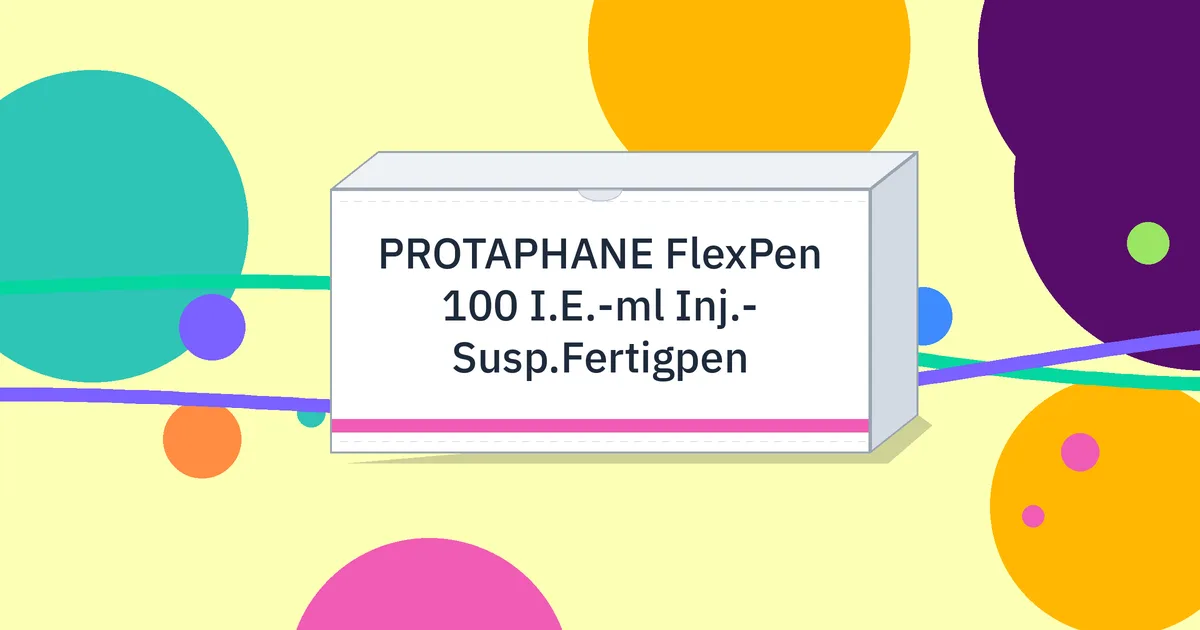 Symbolbild: Packung mit der Aufschrift PROTAPHANE FlexPen 100 I.E.-ml Inj.-Susp.Fertigpen (PZN 00546578) – Verfügbarkeit und Bezug in Apotheken in Frankfurt am Main