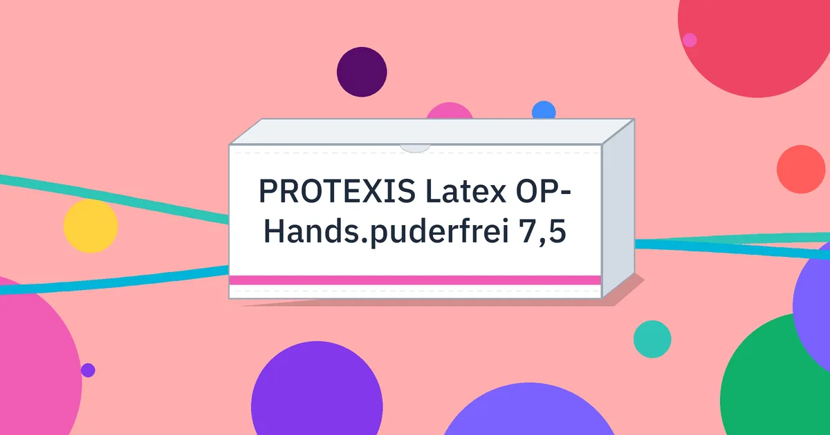 Symbolbild: Packung mit der Aufschrift PROTEXIS Latex OP-Hands.puderfrei 7,5 (PZN 20692738) – Verfügbarkeit und Bezug in Apotheken in Frankfurt am Main
