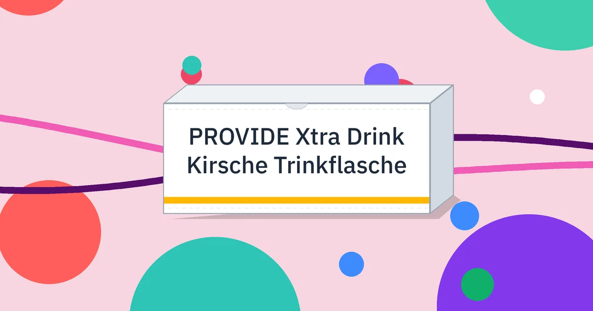 Symbolbild: Packung mit der Aufschrift PROVIDE Xtra Drink Kirsche Trinkflasche (PZN 06411951) – Verfügbarkeit und Bezug in Apotheken in Frankfurt am Main