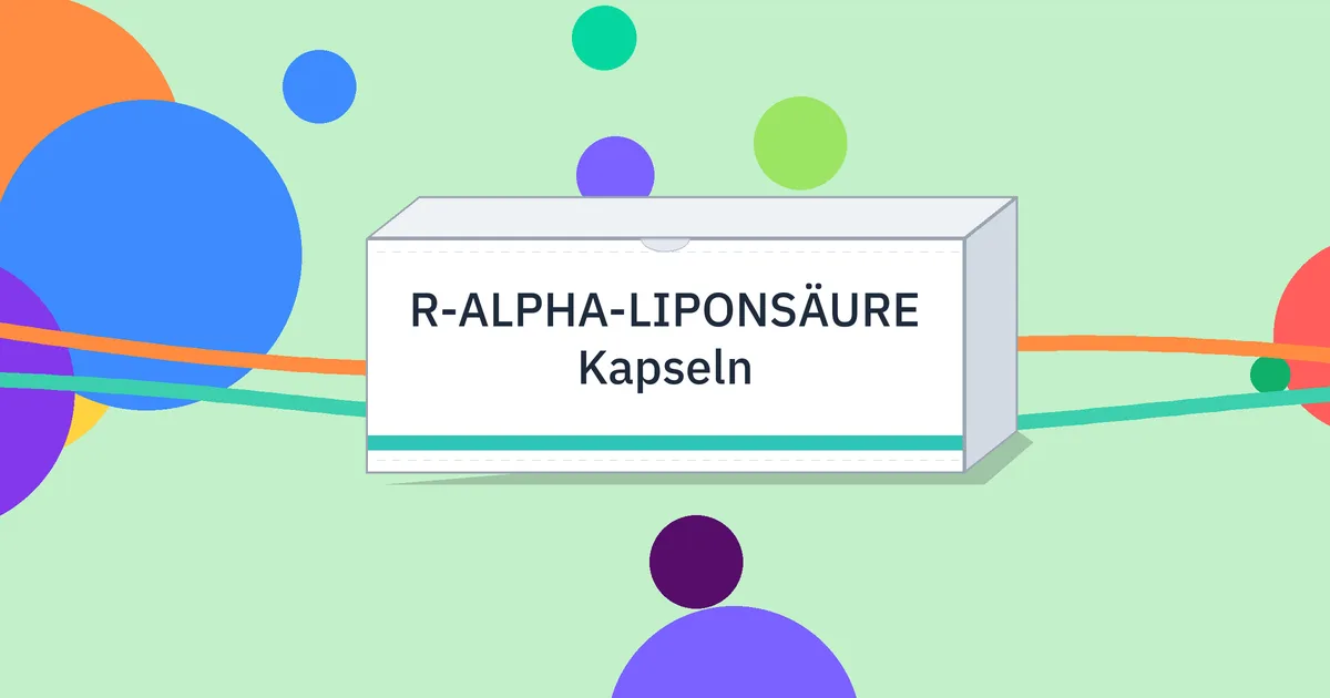 Symbolbild: Packung mit der Aufschrift R-ALPHA-LIPONSÄURE Kapseln (PZN 15265075) – Verfügbarkeit und Bezug in Apotheken in Frankfurt am Main