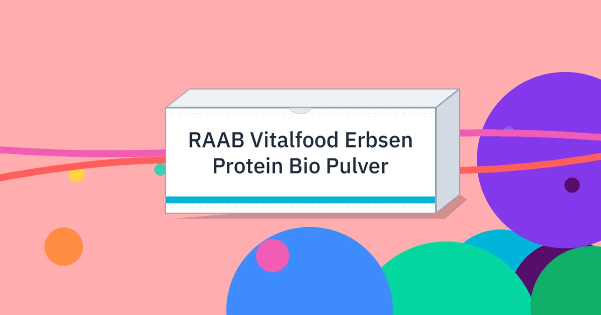 Symbolbild: Packung mit der Aufschrift RAAB Vitalfood Erbsen Protein Bio Pulver (PZN 19706547) – Verfügbarkeit und Bezug in Apotheken in Frankfurt am Main