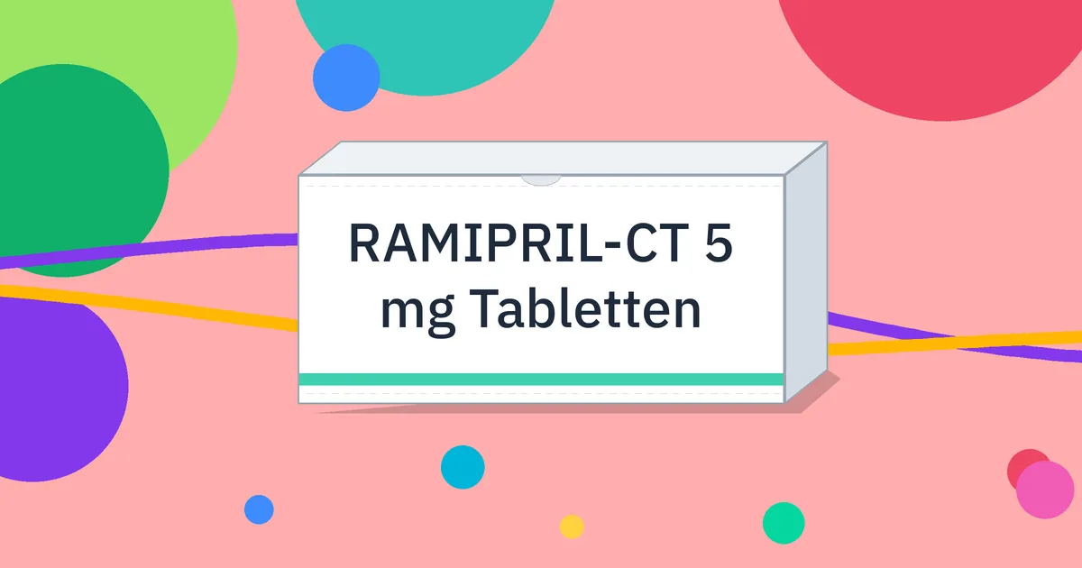 Symbolbild: Packung mit der Aufschrift RAMIPRIL-CT 5 mg Tabletten (PZN 00650258) – Verfügbarkeit und Bezug in Apotheken in Frankfurt am Main