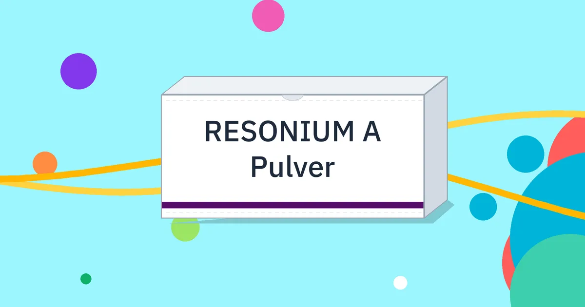Symbolbild: Packung mit der Aufschrift RESONIUM A Pulver (PZN 17931530) – Verfügbarkeit und Bezug in Apotheken in Frankfurt am Main