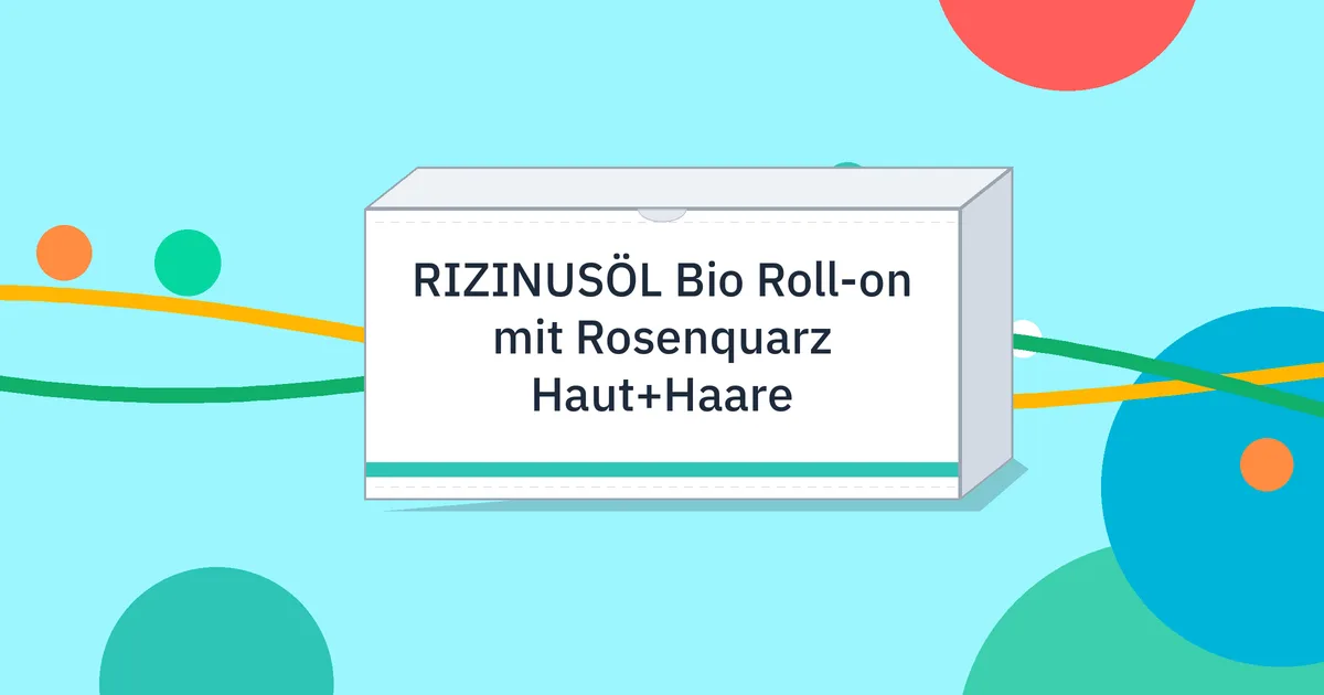 Symbolbild: Packung mit der Aufschrift RIZINUSÖL Bio Roll-on mit Rosenquarz Haut+Haare (PZN 20844527) – Verfügbarkeit und Bezug in Apotheken in Frankfurt am Main