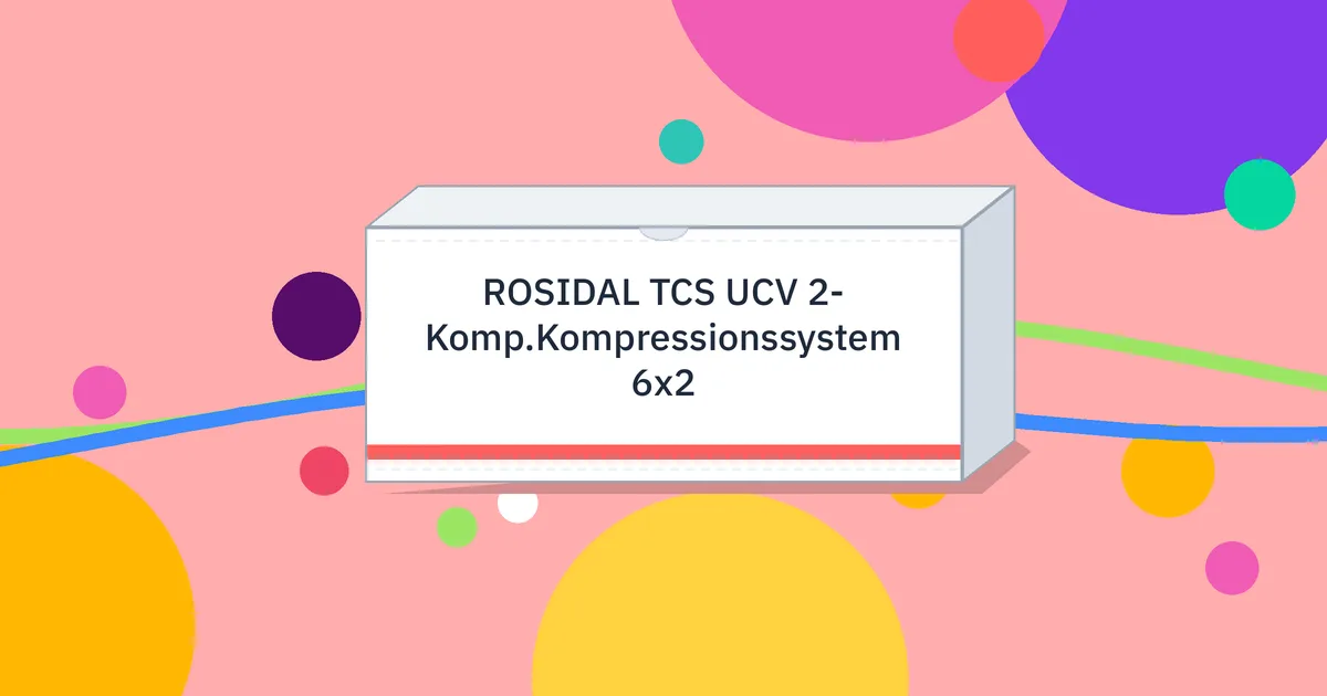 Symbolbild: Packung mit der Aufschrift ROSIDAL TCS UCV 2-Komp.Kompressionssystem 6x2 (PZN 17452806) – Verfügbarkeit und Bezug in Apotheken in Frankfurt am Main