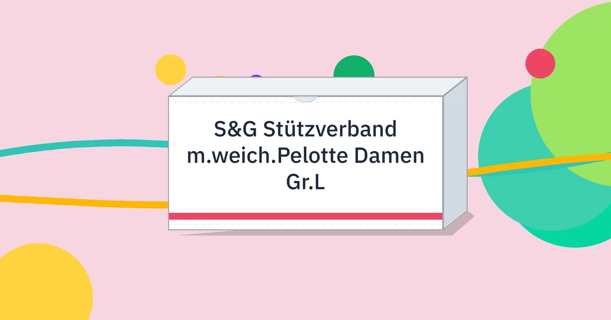 Symbolbild: Packung mit der Aufschrift S&G Stützverband m.weich.Pelotte Damen Gr.L (PZN 05044700) – Verfügbarkeit und Bezug in Apotheken in Frankfurt am Main
