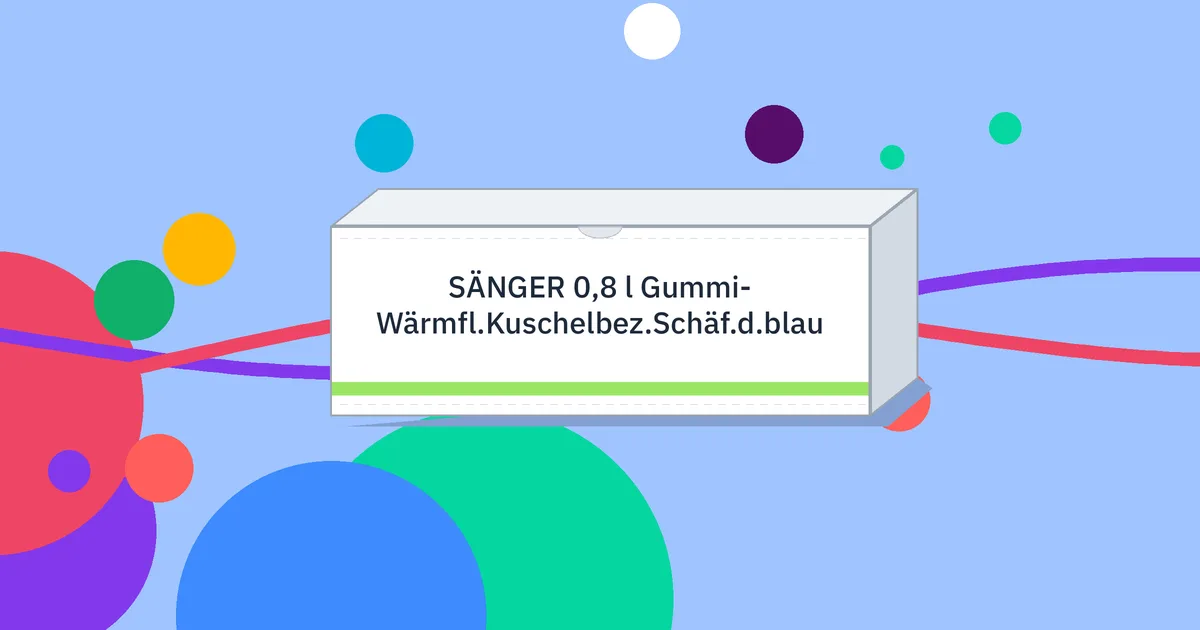 Symbolbild: Packung mit der Aufschrift SÄNGER 0,8 l Gummi-Wärmfl.Kuschelbez.Schäf.d.blau (PZN 02189964) – Verfügbarkeit und Bezug in Apotheken in Frankfurt am Main