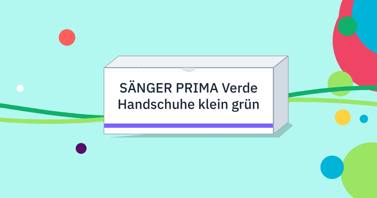 Symbolbild: Packung mit der Aufschrift SÄNGER PRIMA Verde Handschuhe klein grün (PZN 00774486) – Verfügbarkeit und Bezug in Apotheken in Frankfurt am Main