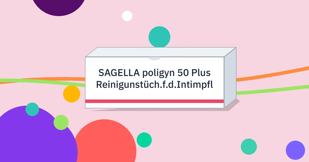 Symbolbild: Packung mit der Aufschrift SAGELLA poligyn 50 Plus Reinigunstüch.f.d.Intimpfl (PZN 19824407) – Verfügbarkeit und Bezug in Apotheken in Frankfurt am Main