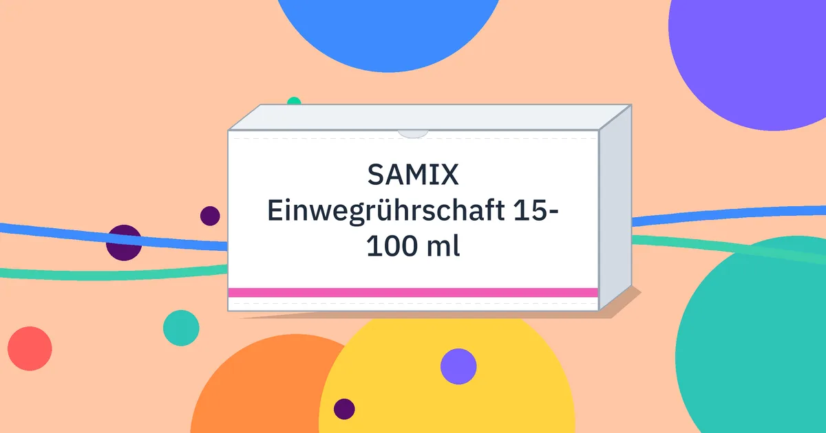 Symbolbild: Packung mit der Aufschrift SAMIX Einwegrührschaft 15-100 ml (PZN 11481184) – Verfügbarkeit und Bezug in Apotheken in Frankfurt am Main