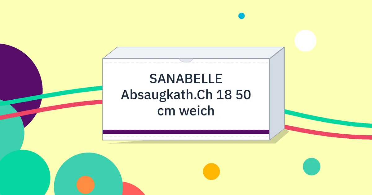 Symbolbild: Packung mit der Aufschrift SANABELLE Absaugkath.Ch 18 50 cm weich (PZN 01454298) – Verfügbarkeit und Bezug in Apotheken in Frankfurt am Main