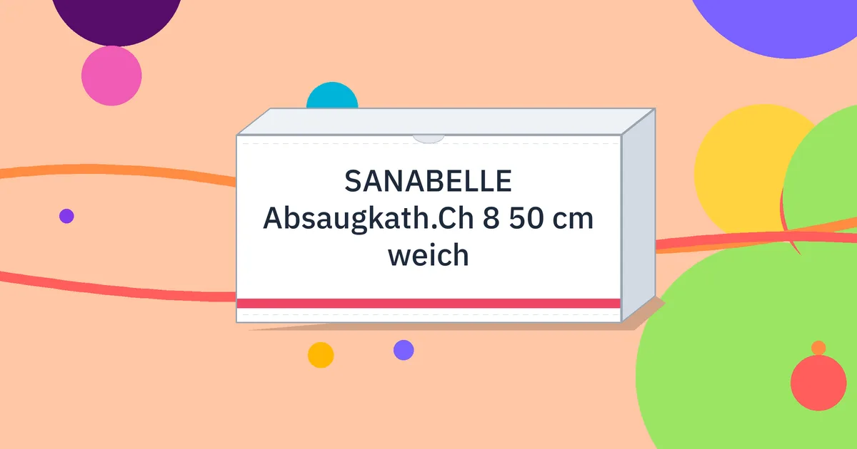 Symbolbild: Packung mit der Aufschrift SANABELLE Absaugkath.Ch 8 50 cm weich (PZN 00001904) – Verfügbarkeit und Bezug in Apotheken in Frankfurt am Main