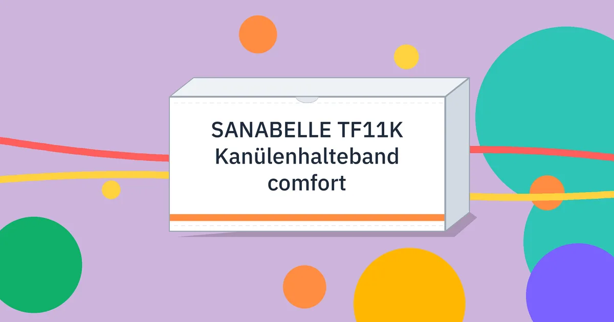 Symbolbild: Packung mit der Aufschrift SANABELLE TF11K Kanülenhalteband comfort (PZN 09304109) – Verfügbarkeit und Bezug in Apotheken in Frankfurt am Main