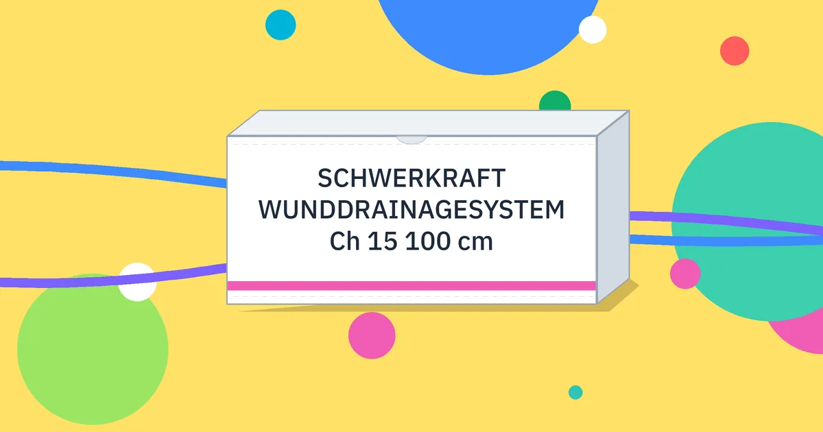 Symbolbild: Packung mit der Aufschrift SCHWERKRAFT WUNDDRAINAGESYSTEM Ch 15 100 cm (PZN 04500805) – Verfügbarkeit und Bezug in Apotheken in Frankfurt am Main