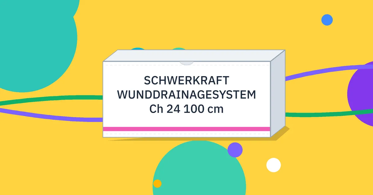 Symbolbild: Packung mit der Aufschrift SCHWERKRAFT WUNDDRAINAGESYSTEM Ch 24 100 cm (PZN 04500863) – Verfügbarkeit und Bezug in Apotheken in Frankfurt am Main
