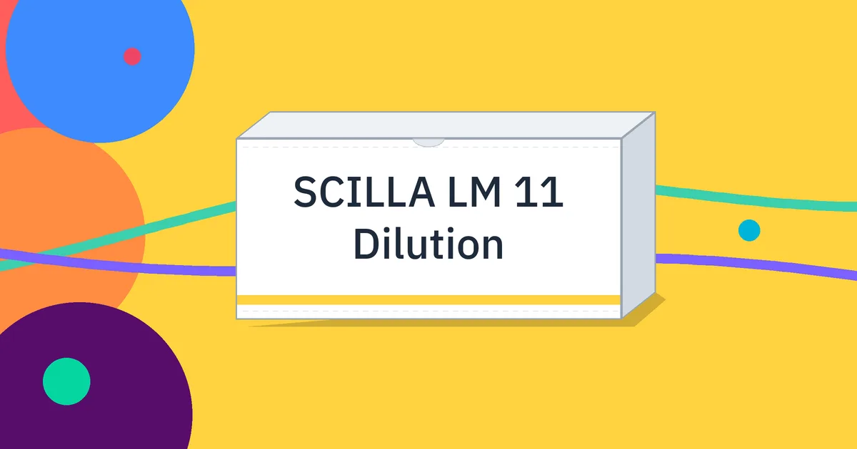 Symbolbild: Packung mit der Aufschrift SCILLA LM 11 Dilution (PZN 13183976) – Verfügbarkeit und Bezug in Apotheken in Frankfurt am Main