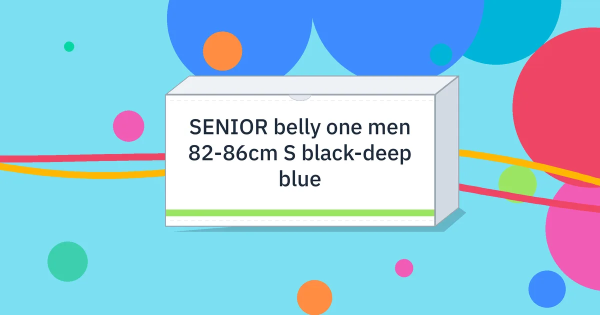 Symbolbild: Packung mit der Aufschrift SENIOR belly one men 82-86cm S black-deep blue (PZN 13513362) – Verfügbarkeit und Bezug in Apotheken in Frankfurt am Main