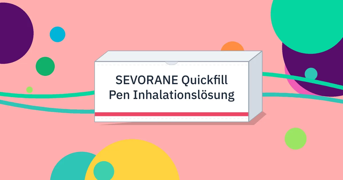 Symbolbild: Packung mit der Aufschrift SEVORANE Quickfill Pen Inhalationslösung (PZN 01853070) – Verfügbarkeit und Bezug in Apotheken in Frankfurt am Main